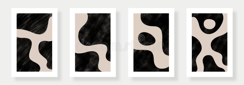 Minimalist Simple Abstract Neutral Wall Art Stock Vector - Illustration ...