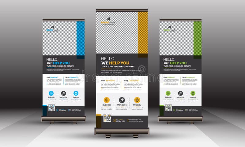 Minimalist Simple Corporate Roll Up Banner, Standee, Pull Up Banner ...