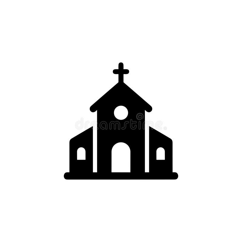 Simple Minimalist Church Building Icon for Religious Symbol and ...