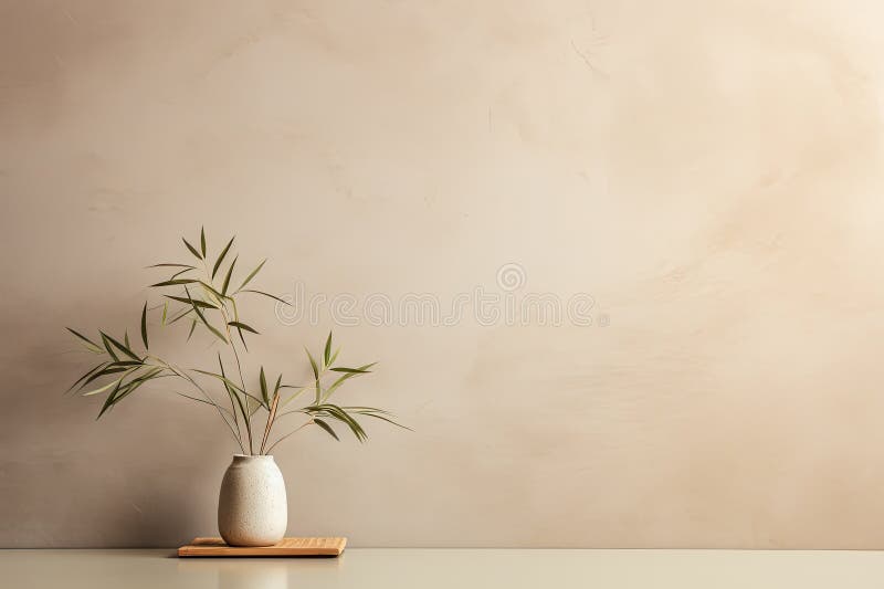 Minimalist Simple Object with Empty Wall Stock Illustration ...