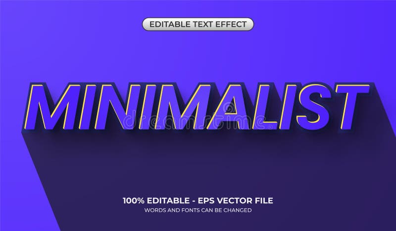 Minimalist and Simple Text Effect with Long Shadow Effect. Editable ...