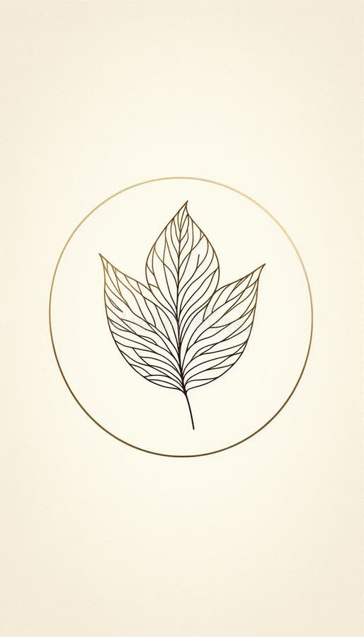 Minimalist Single-Line Leaf Drawing Stock Illustration - Illustration ...