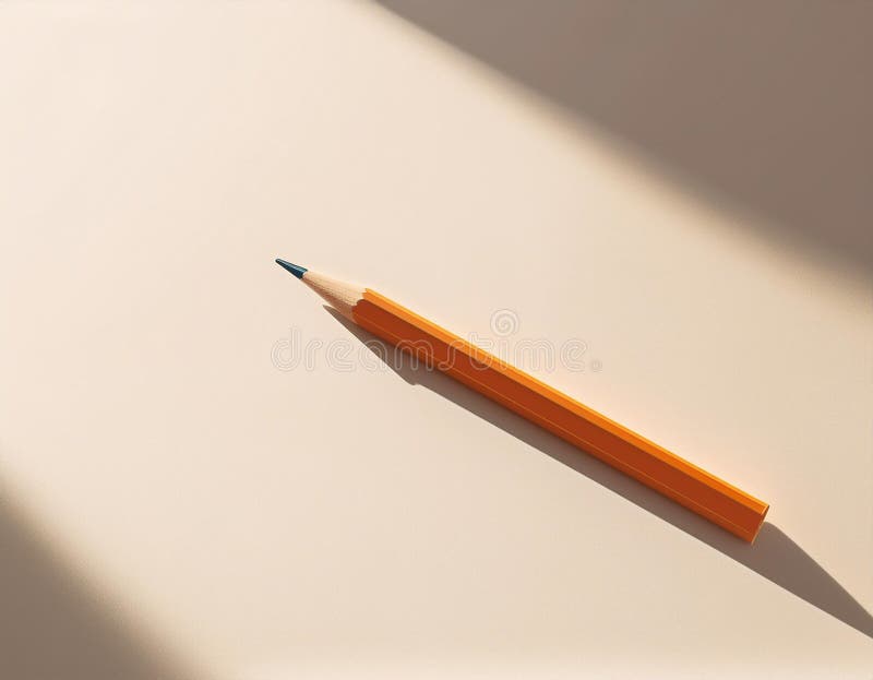 Minimalist Single Pencil with Shadow and Ample White Space for Text ...