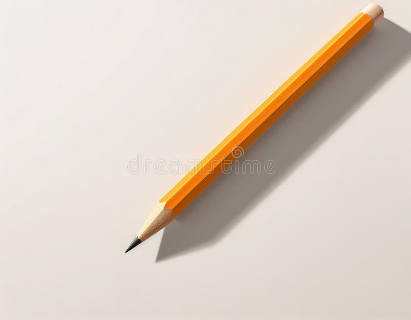 Minimalist Single Pencil with Shadow and Ample White Space for Text ...