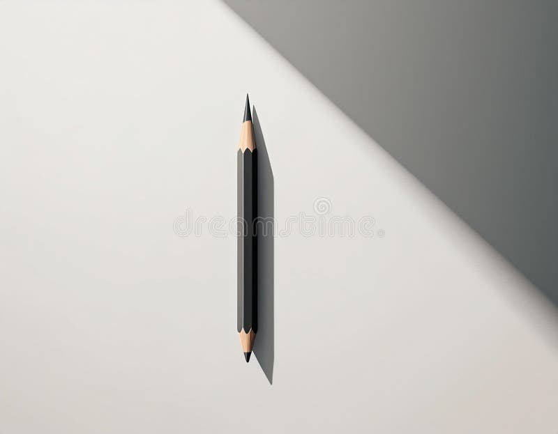 Minimalist Single Pencil with Shadow and Ample White Space for Text ...