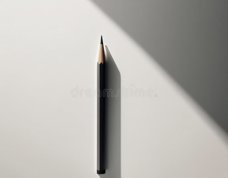 Minimalist Single Pencil with Shadow and Ample White Space for Text ...