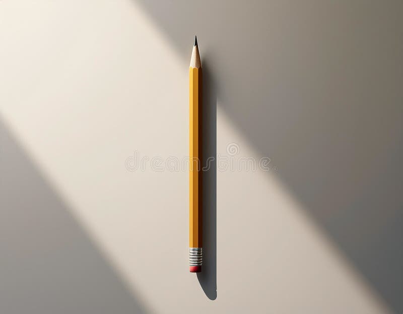 Minimalist Single Pencil with Shadow and Ample White Space for Text ...