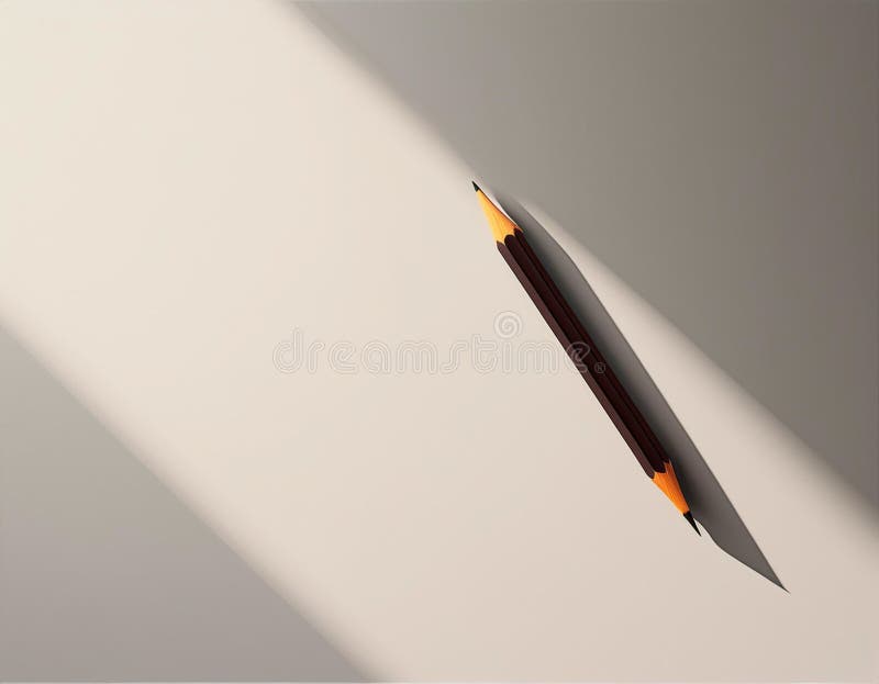Minimalist Single Pencil with Shadow and Ample White Space for Text ...