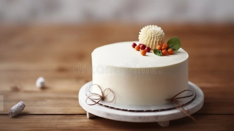 A Minimalist Single Tier Wedding Cake in Pristine White Icing ...