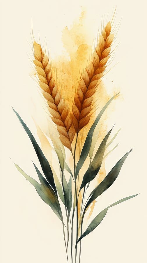 Minimalist Single Wheat Sheaf Stock Illustration - Illustration of ...