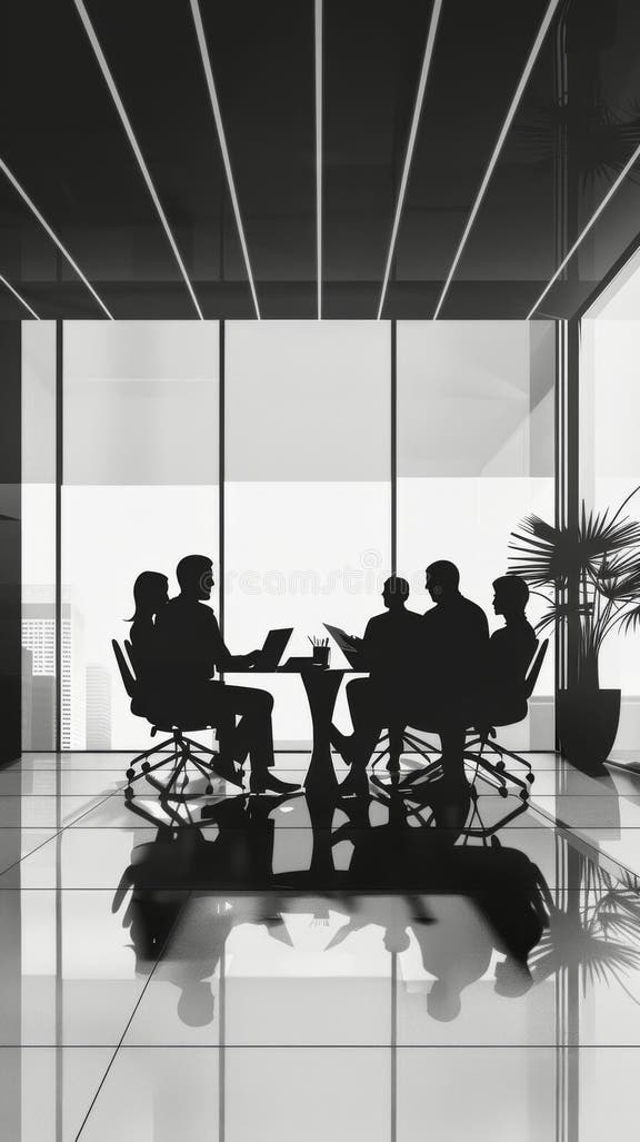 Minimalist Sketch of a Corporate Discussion. Stock Illustration ...