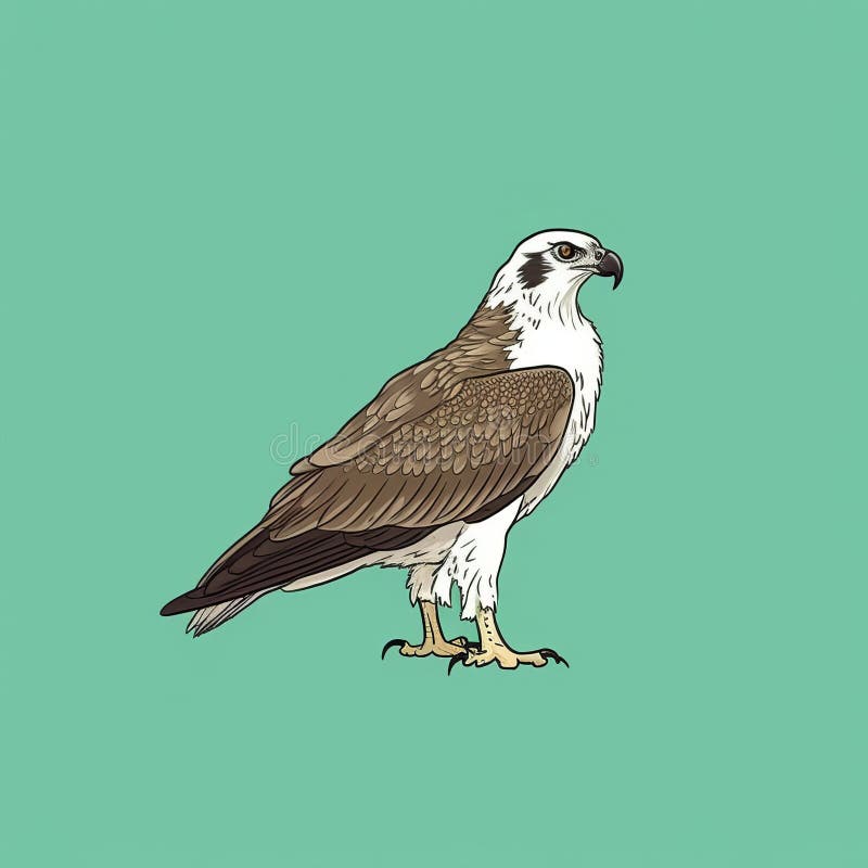 Minimalist Sketch of Osprey in Side View before a Cloud Stock ...