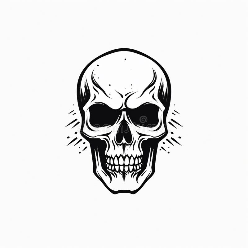Minimalist Skull Design stock illustration. Illustration of bone ...