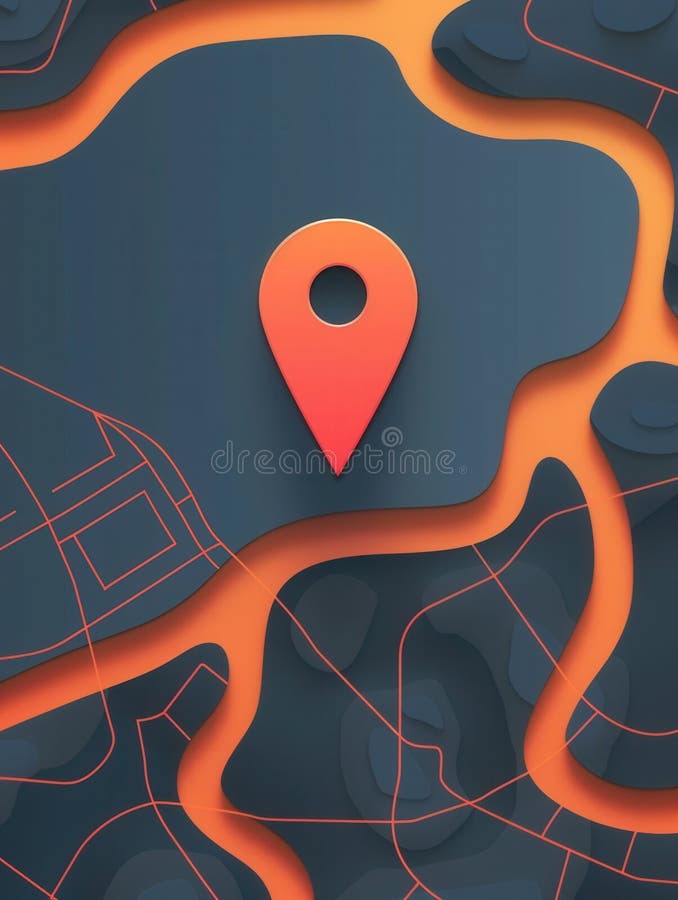 A Minimalist and Sleek Image Featuring a Red Location Pin on a Modern ...