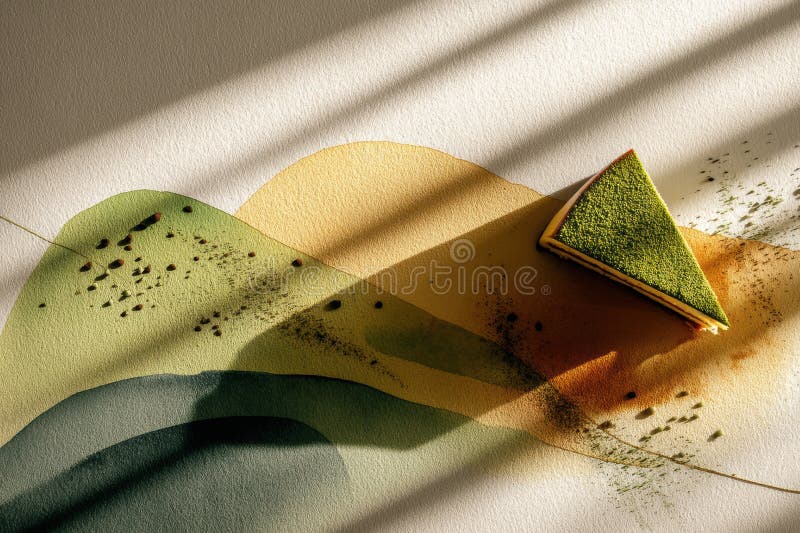 Matcha Cake Arrangement on Gradient Background Stock Photo - Image of ...