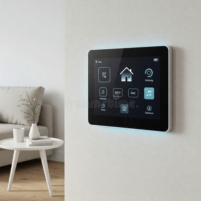 Minimalist Smart Home Control Panel Stock Illustration - Illustration ...