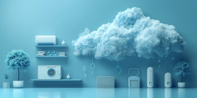 Minimalist Smart Home Setup with a Cloud-shaped Decor, Connected ...