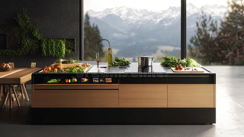 A Minimalist Smart Kitchen Concept with Interactive Surfaces and Built ...