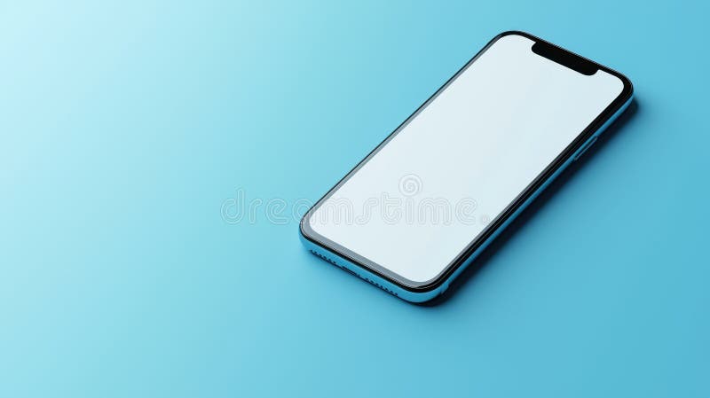 Minimalist Smartphone on Aqua Background Technology Showcase Modern ...