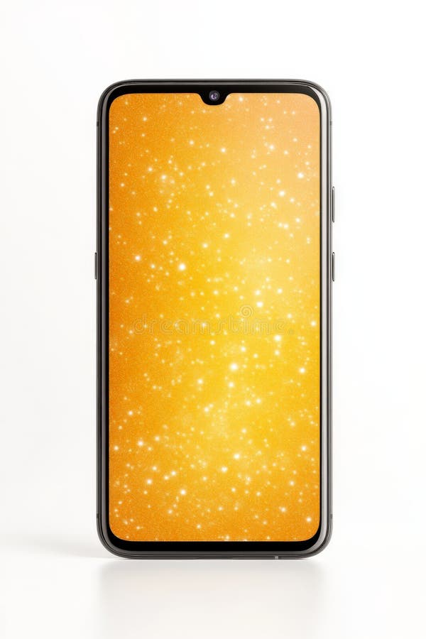 Minimalist Smartphone Design Featuring Golden Sparkles on a Sleek ...