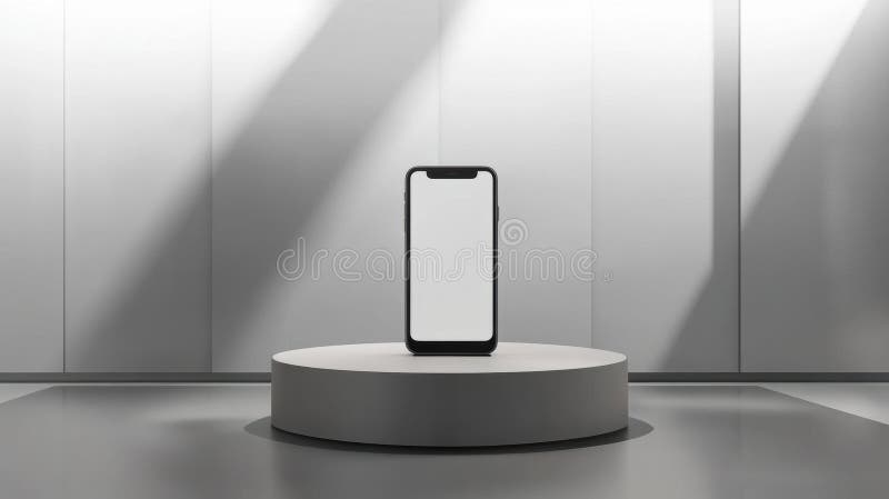 Minimalist Smartphone Display Mockup with Blank Screen on a Cylindrical ...