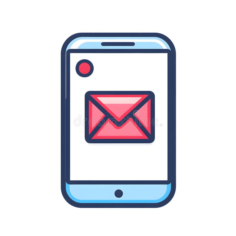 Minimalist Smartphone with Email Notification Icon Flat Design ...