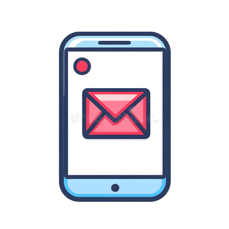 Minimalist Smartphone with Email Notification Icon Flat Design ...