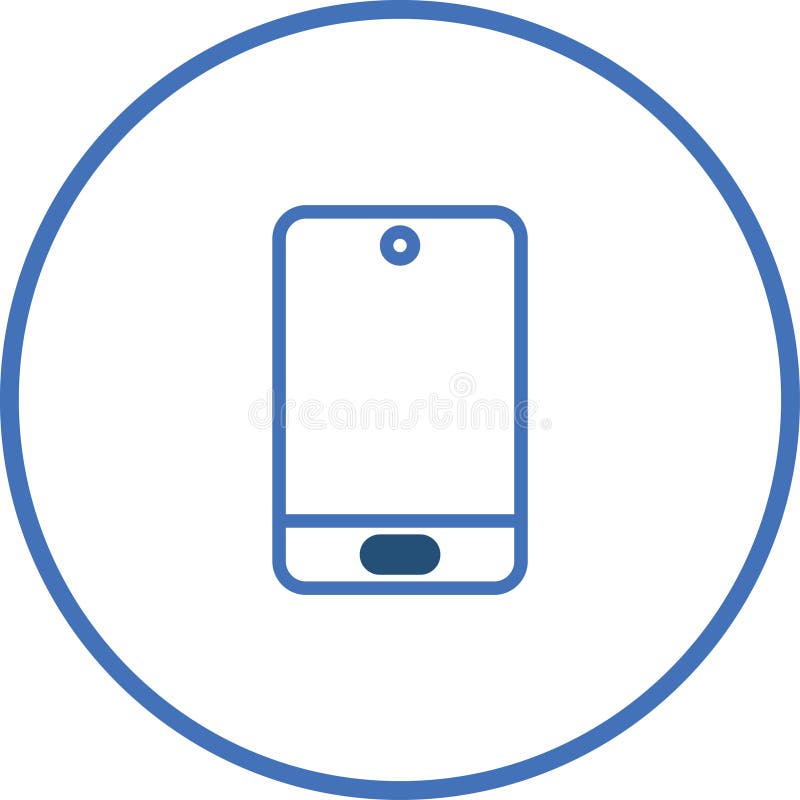 Minimalist Smartphone Icon in Blue Circle for Modern Digital ...