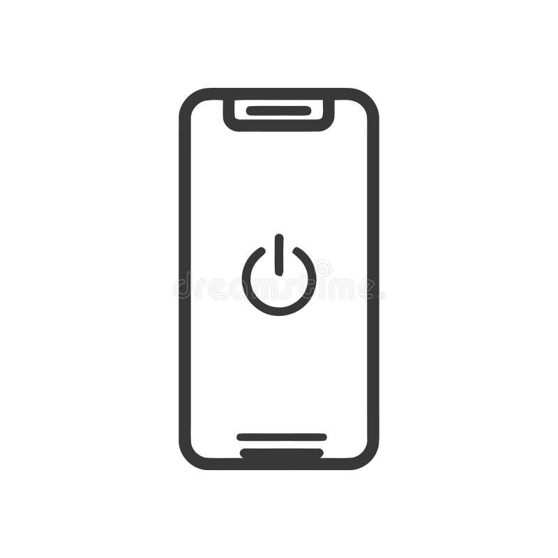 Smartphone Power Button Icon, Mobile Device Shutdown Symbol Stock ...