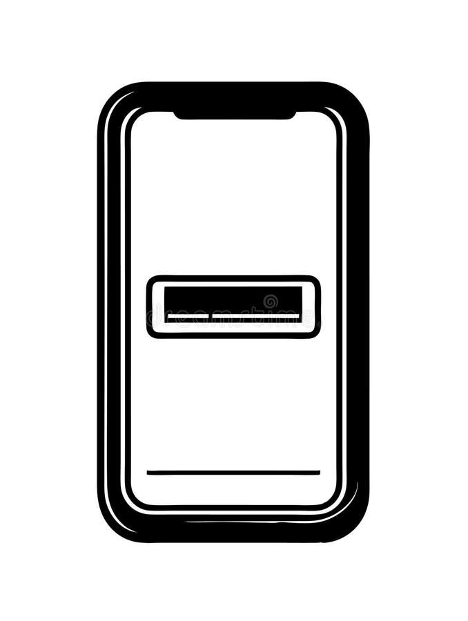 Minimalist Smartphone with Notification Bar Vector for Design Projects ...