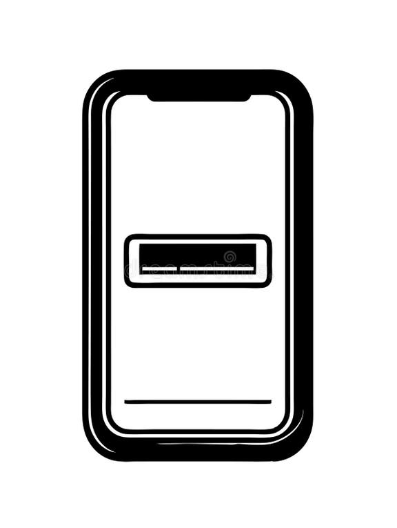 Minimalist Smartphone with Notification Bar Vector for Design Projects ...