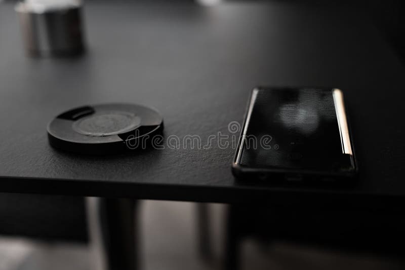Minimalist Smartphone Setup on Sleek Table Stock Photo - Image of desk ...