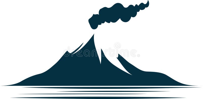 Minimalist Smoking Volcano Silhouette Vector Illustration Stock Vector ...