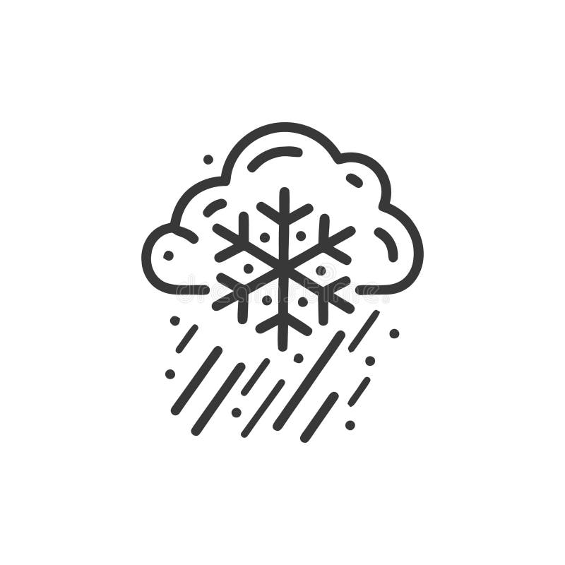 Snowflake Falling from Cloud, Winter Weather Icon Stock Vector ...