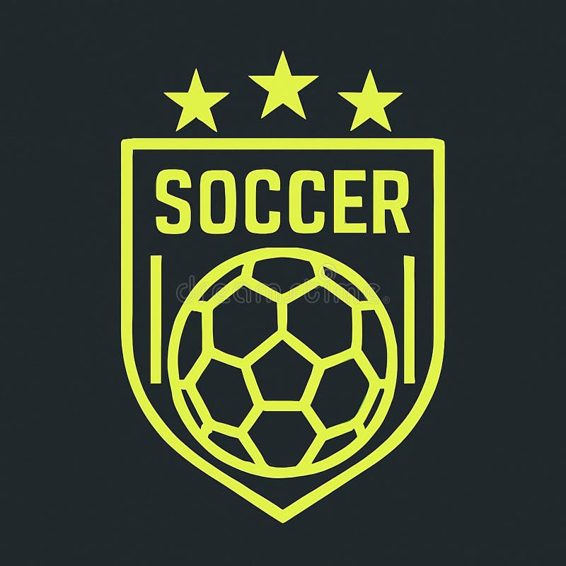 Minimalist Soccer Logo Design with Three Stars Stock Illustration ...