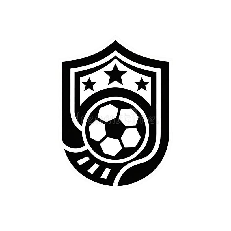 Minimalist Soccer Logo with Shield and Stars Stock Illustration ...
