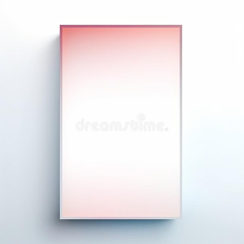 Minimalist Soft Pink Gradient Rectangle on White Background Stock ...