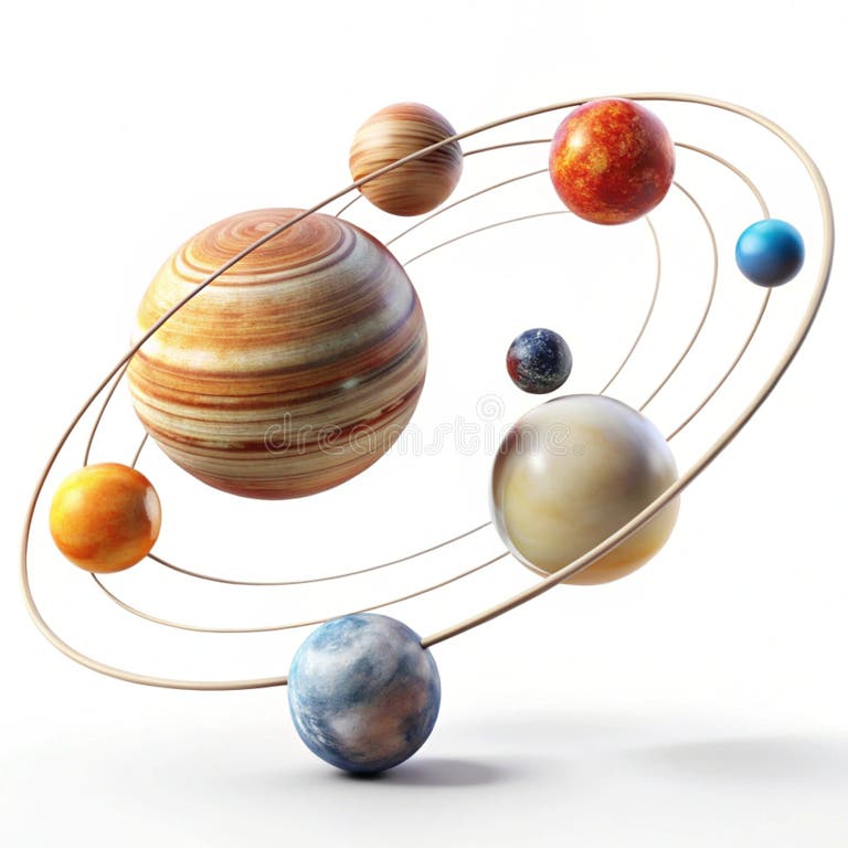 Abstract Solar System with Planets Stock Illustration - Illustration of ...