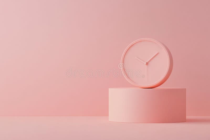 Pastel Pink Minimalist Alarm Clock Modern Home Design Stock Photos ...