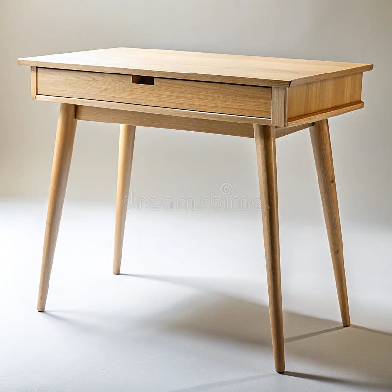 Minimalist Solid Wood Writing Desk with Single Drawer and Tapered Legs ...