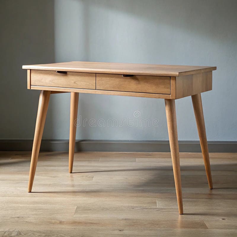 Minimalist Solid Wood Writing Desk with Single Drawer and Tapered Legs ...