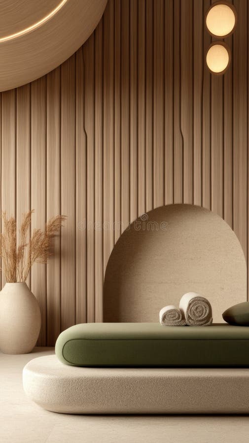 Minimalist Spa Interior with a Serene Ambiance and Natural Textures, AI ...