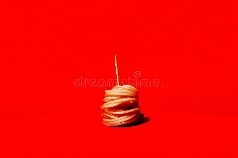 Minimalist Spaghetti on Red Background Stock Illustration ...