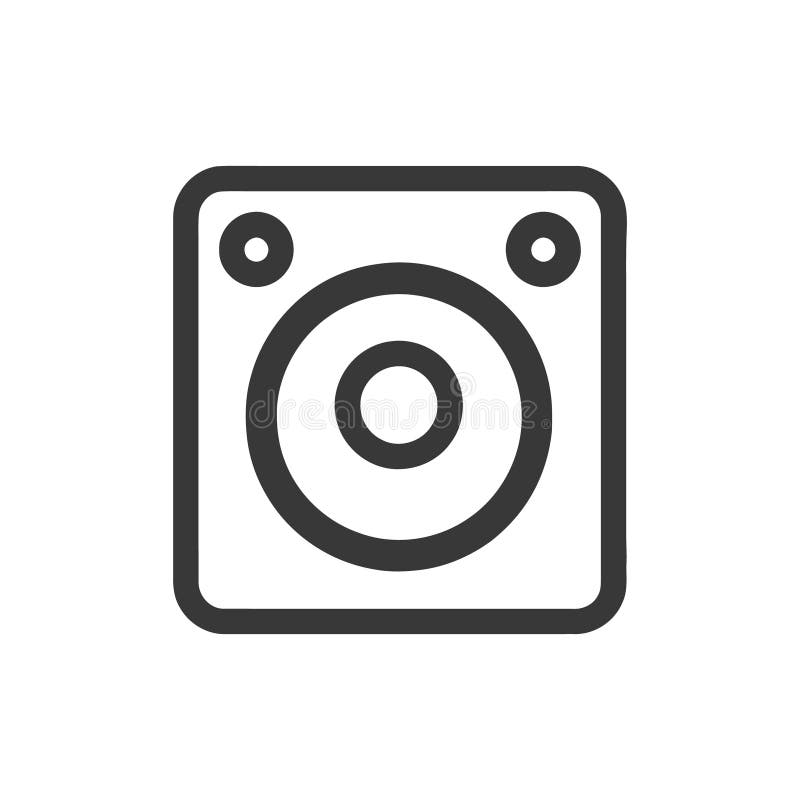Square Speaker Icon: Simple Audio Device Symbol Stock Vector ...