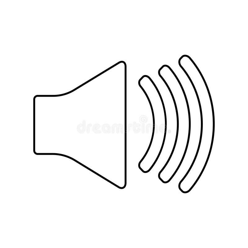 Minimalist Speaker Icon with Sound Waves in Black and White Stock ...