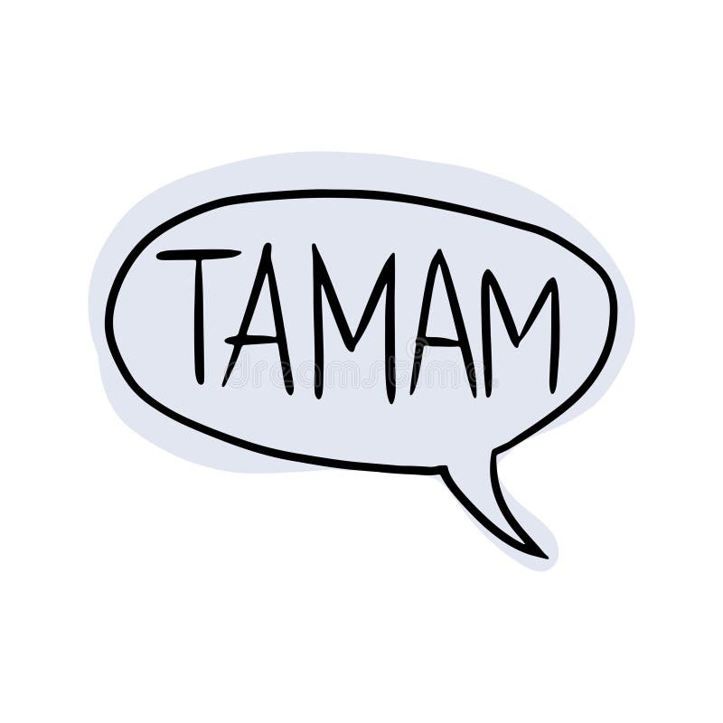Minimalist Speech Bubble with Tamam in Bold Lettering. a Fun Typography ...