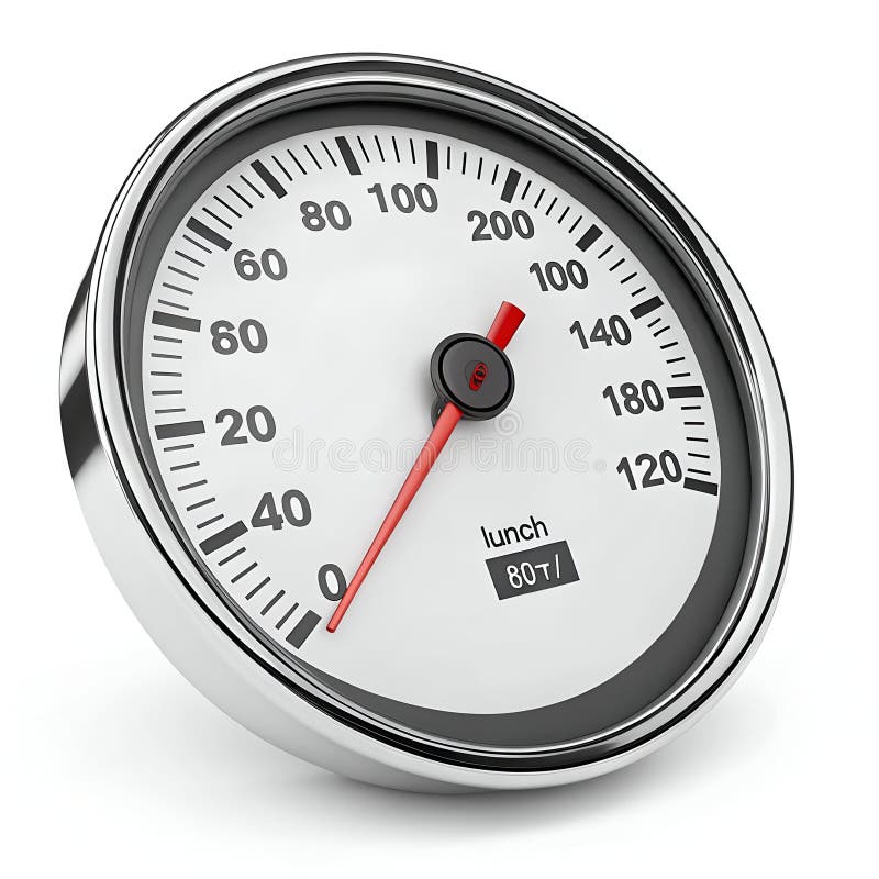 Minimalist Speedometer Icon Isolated on White Background Stock ...