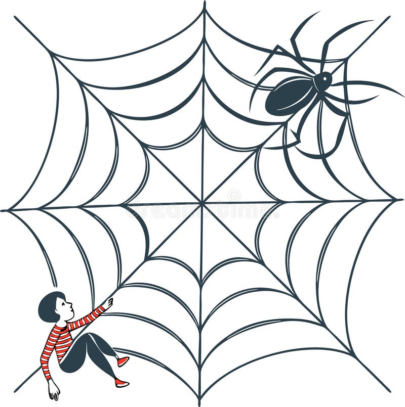 Minimalist Spider Web Design with Clean Lines and Geometric Patterns in ...