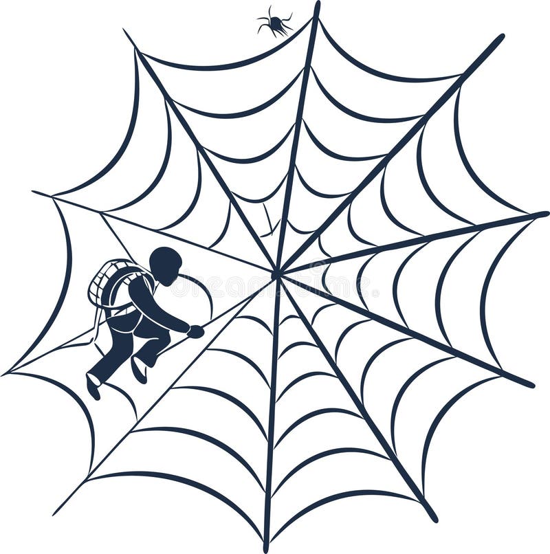 Minimalist Spider Web Design with Clean Lines and Geometric Patterns in ...