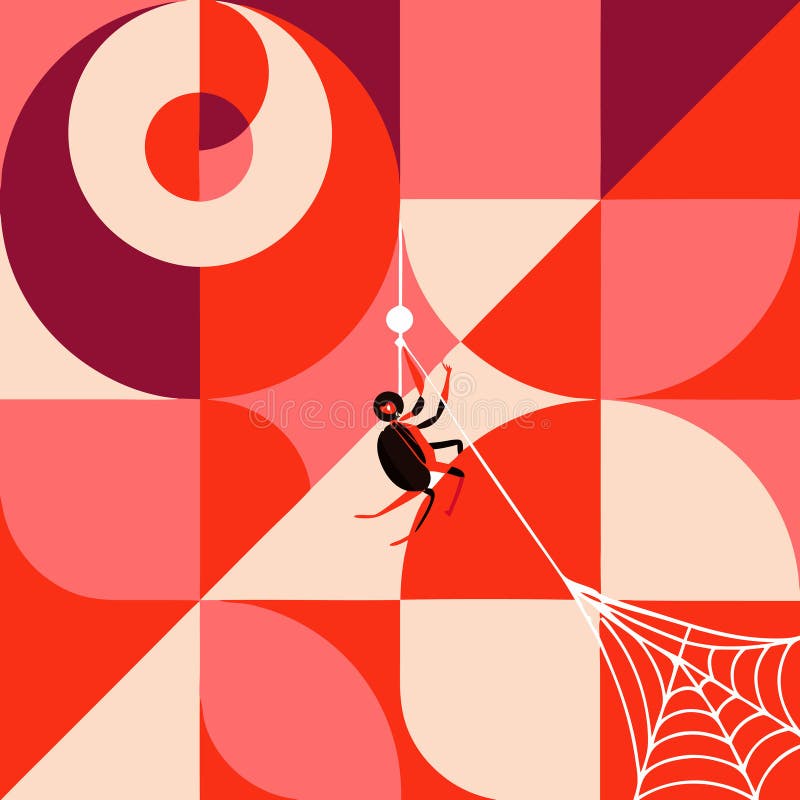 Minimalist Spider Web Design with Clean Lines and Geometric Patterns in ...